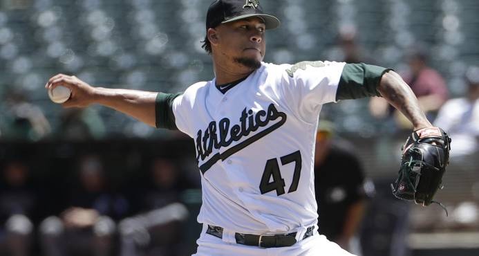 Frankie Montás lanza en grande en paliza y blanqueada de Oakland sobre ...