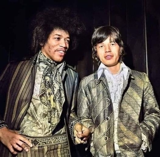 El encuentro de dos super estrellas de la música Jimi Hendrix y Mick ...